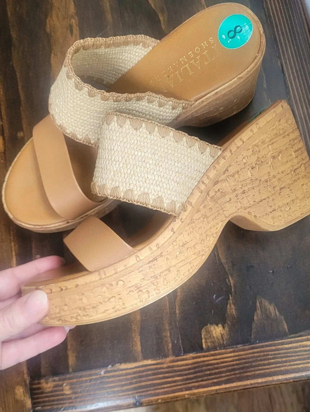 Italian Shoemakers | Shoes | Italian Shoemakers Raffia Leather Platform ...